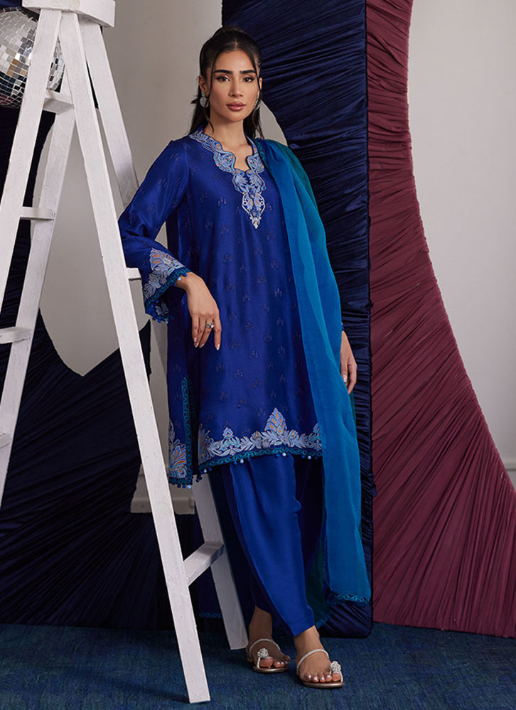 Farah Talib Aziz Aliza Azure Shirt And Dupatta Luna Eid Edition 2025 – Sara Clothes