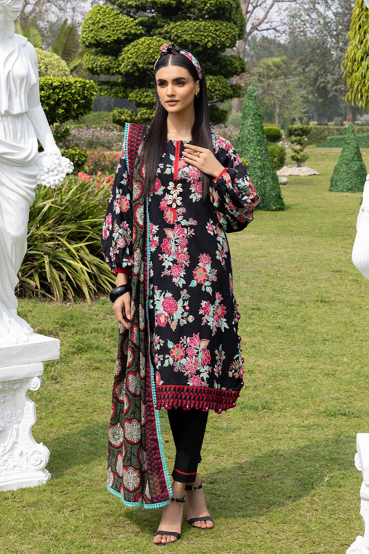 Alkaram Studio SS-24-23-2-Black Summer Lawn Vol 2 – Sara Clothes