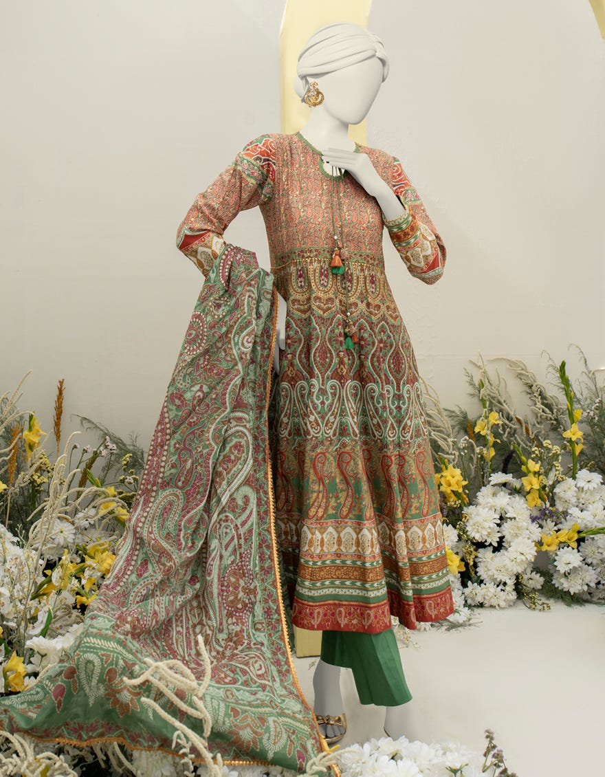 Junaid Jamshaid Green 3 PC | JLAWN-S-24-470 Casuals Eid Prets Collecti ...