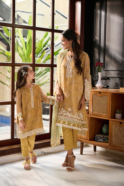 Dhanak SS24DA-2386 Mustard -Pret Mommy And Me 2024 – Sara Clothes