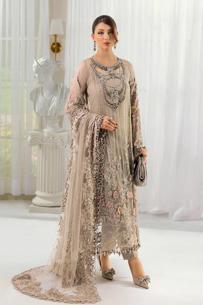 Maria B MPC2507-999-BEG Mbroidered Chiffon 2025 – Sara Clothes