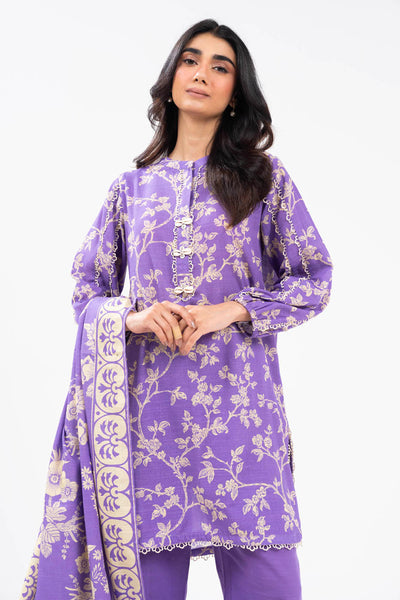 Alkaram FW-27-1-24-Purple Winter Collection 2024 – Sara Clothes
