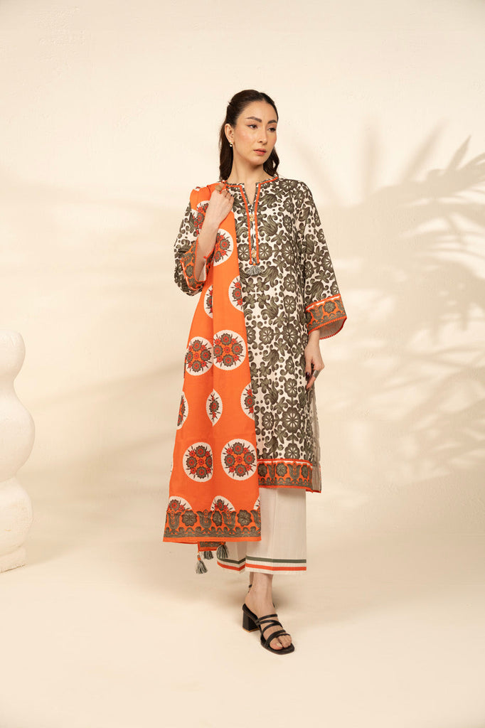 Alkaram MS-74-25-1-Orange Green Mid Summer Collection 2025 – Sara Clothes