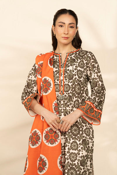 Alkaram MS-74-25-1-Orange Green Mid Summer Collection 2025 – Sara Clothes