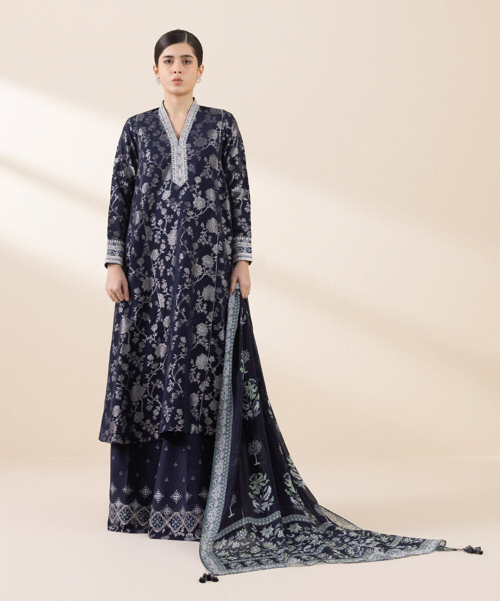 Sapphire U3PEJQ25V216 3 Piece Embroidered Jacquard Suit Jacquard Eid 1 ...