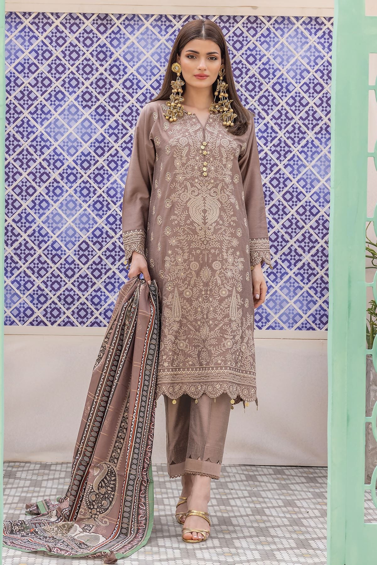 Khaadi BDS240205ST Brown Eid Prets 2024 – Sara Clothes