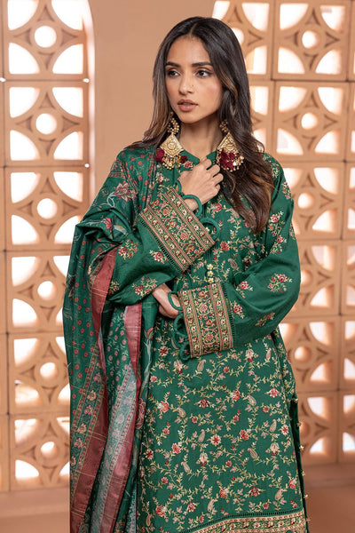 Khaadi Dull Raw Silk | Embroidered | Fabrics 3 Piece BDS240412 Green S ...
