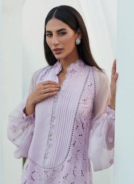 Farah Talib Aziz Fay Lavender Silk Cutwork Shirt Eid Edition – Sara Clothes