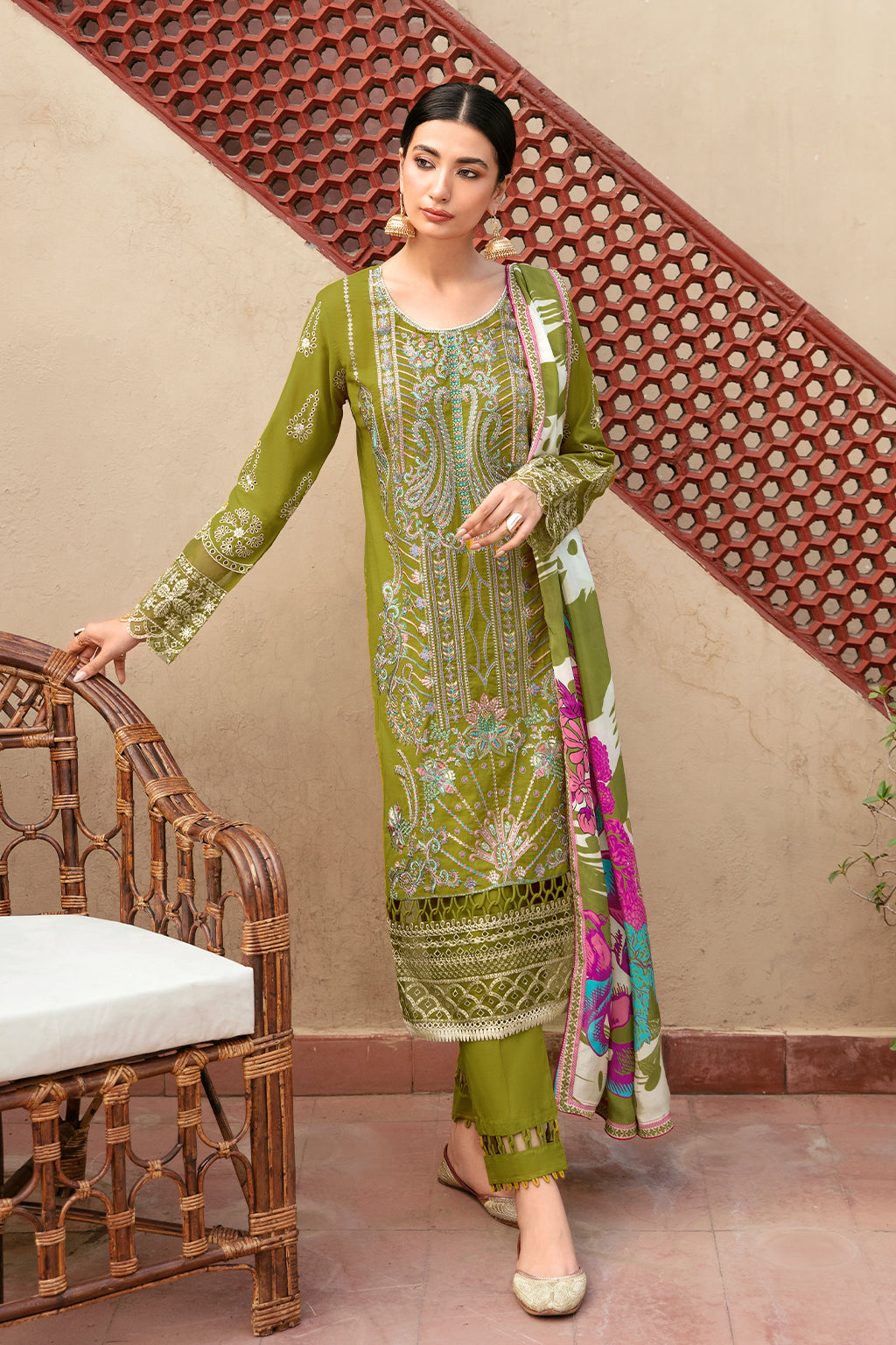 Ramsha L-807 Mashaal Luxury Lawn Collection Vol 3 2024 – Sara Clothes