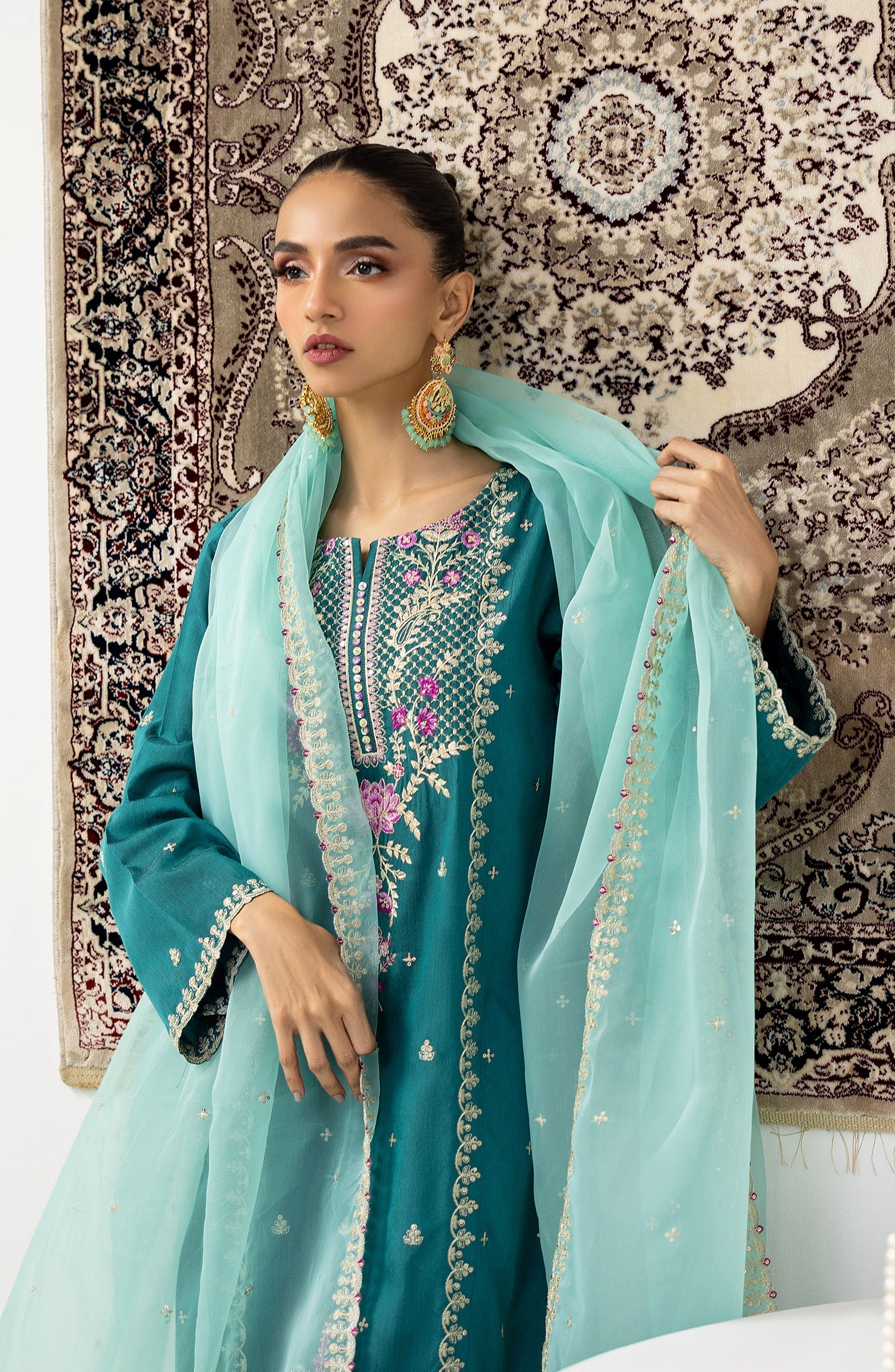 Orient NF-SDT-23-019 TEAL Festive Luxury Pret Collection 2024 – Sara ...