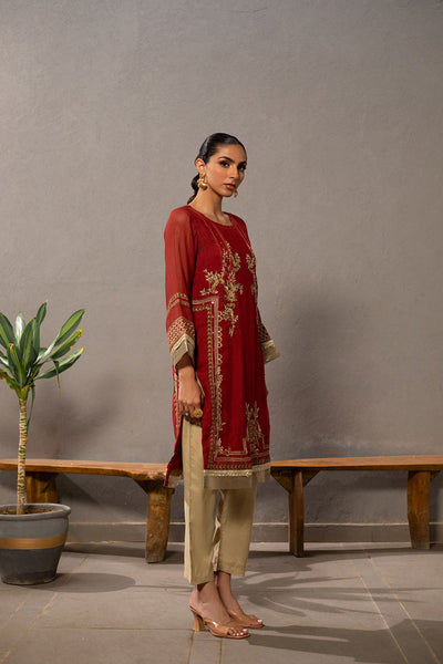 Dhanak DA-2060 Rust Spring Summer Pret Collection 2024 – Sara Clothes