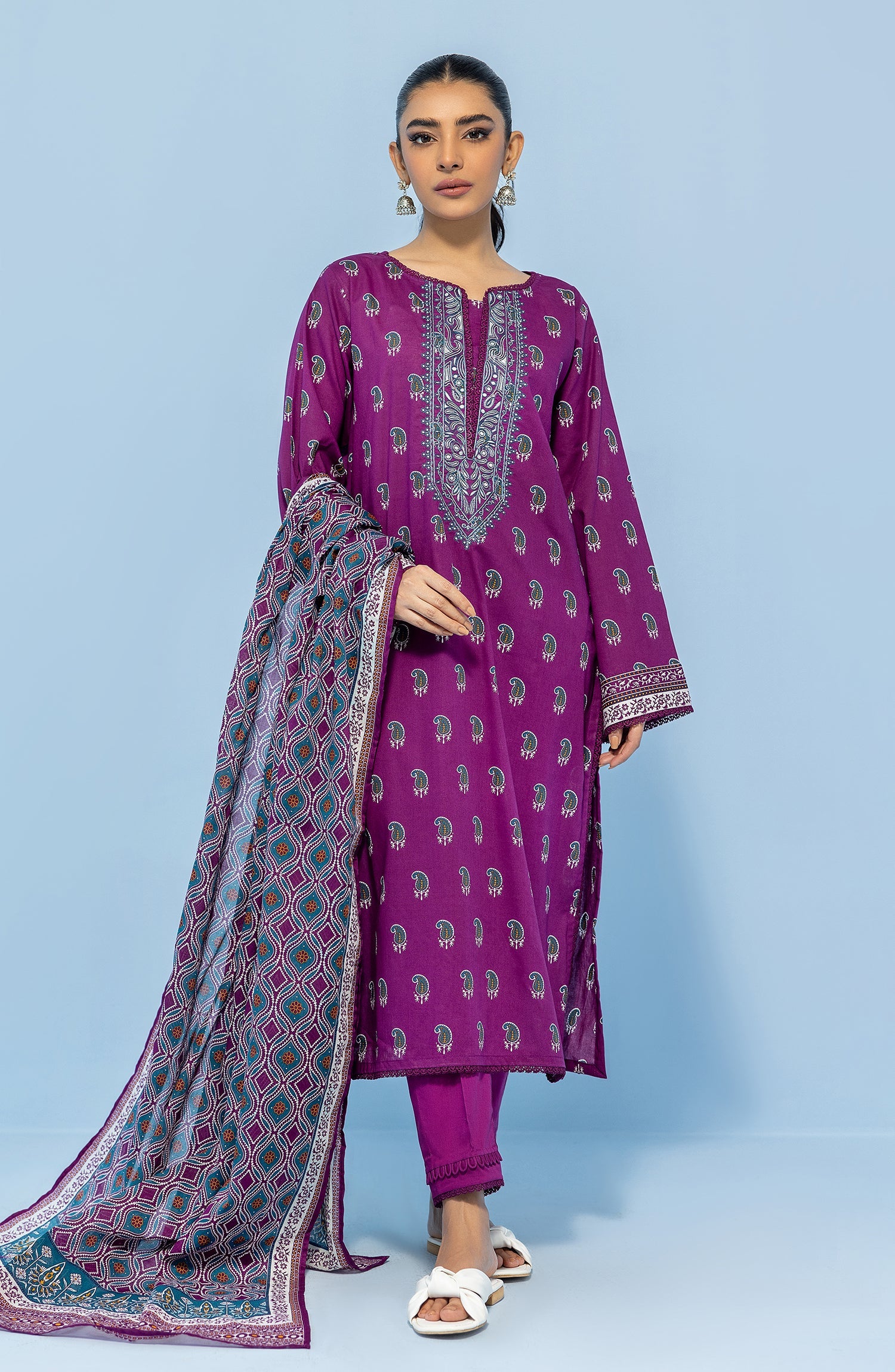 Orient OTL-24-022/U Magenta Summer Lawn Collection 2024 – Sara Clothes