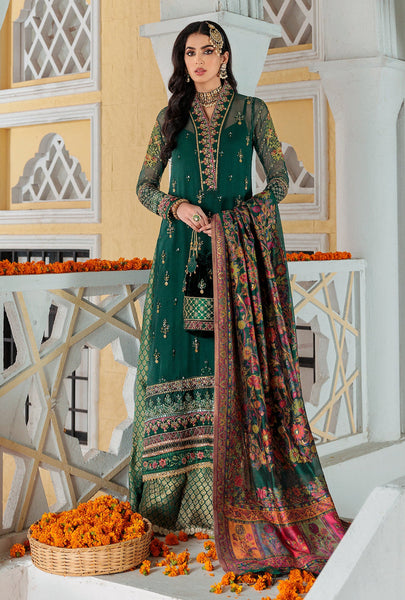 Saadia Asad Green D5 Basil Noor Kaani 2022 – Sara Clothes